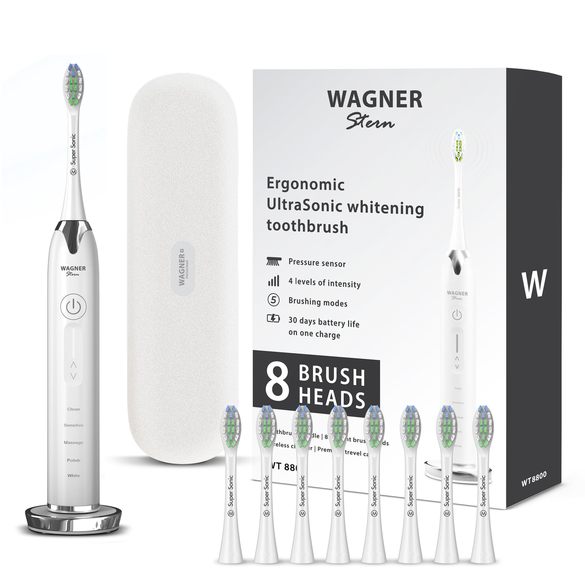 Wagner & Stern Ultrasonic whitening Toothbrush with Pressure Sensor. 5